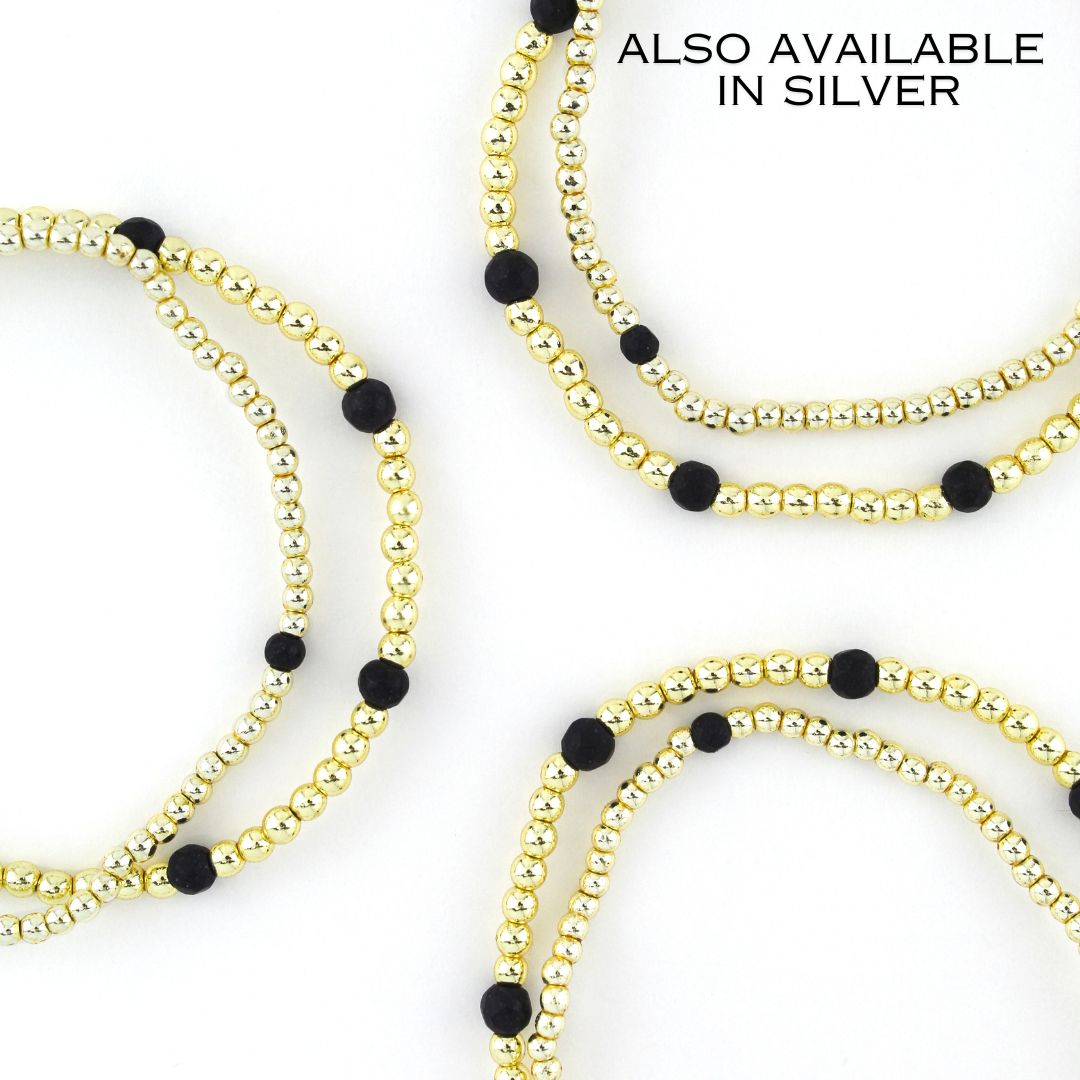 ERIMISH - TATUM (BLACK) STARTER STACK - GOLD COLOR – Johnnie Dove Boutique