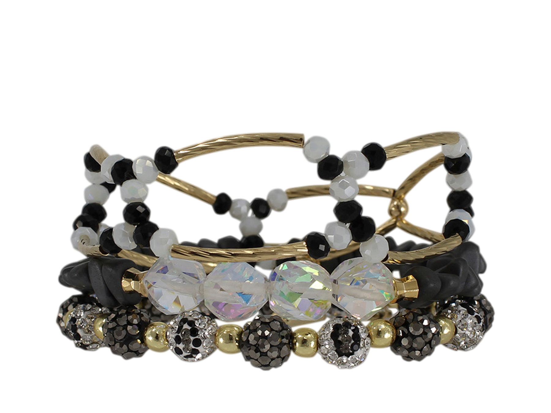 ERIMISH - CRISS CROSS STARTER STACK BLACK & WHITE – Johnnie Dove Boutique